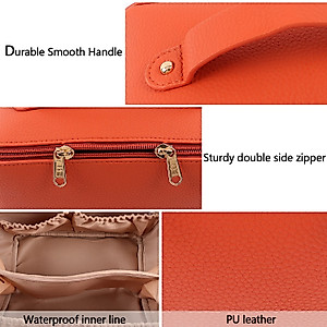 Large Capacity Cosmetic Bag, Travel Cosmetic Storage Bag with Handle, Portable Zipper Cosmetic Bag Toiletry Bag Makeup Bag Large with Compartments for Women Girls