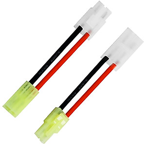 Vgoohobby 1Paris Adapter Compatible with Large Tamiya Style Plug to Mini Tamiya Plug Adapter 16AWG Female Male Cable Wire for Airsoft