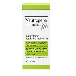 Neutrogena Naturals Multi-Vitamin Nourishing Daily Face Moisturizer with Antioxidant Bionutrients & Vitamins B, C & E, Non-Comedogenic & Sulfate-, Paraben-, Phthalate- & Dye-Free, 3 fl. oz
