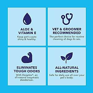 Vetnique Labs Furbliss Hygienic Pet Wipes for Dogs & Cats, Cleansing Grooming & Deodorizing Hypoallergenic Thick Wipes with All Natural Deoplex Deodorizer (Unscented, 100ct Pouch)