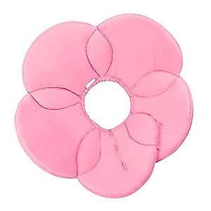 POPETPOP Pet Recovery Collar - Adjustable Dog Cat Cone Collar Soft Elizabethan Protective Collars Dog Cones After Surgery for Cat and Puppy (Pink)