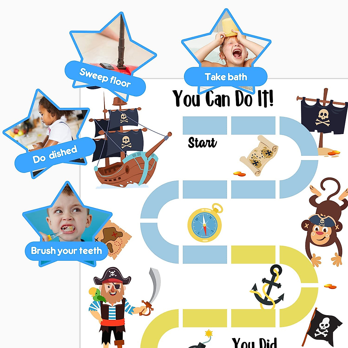 Pirate Themed Chore Chart for Kids - Reward System