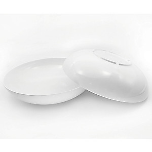 KX-WARE 12-inch Melamine Serving Bowls - Larger Salad Bowls Mixing Bowls, Set of 2 White | Break-resistant 100% Melamine Bowls | Dishwasher Safe, BPA Free