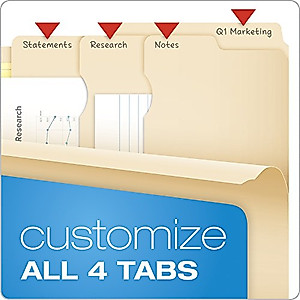 Pendaflex Divide It Up File Folders, Letter Size, Manila, 24/Pack (10770)