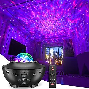 Galaxy Projector, Star Projector 3 in 1 LED Night Light Projector for Kids with Remote Control Timer/Bluetooth Speaker/Sound Activated for Bedroom, Work with Party, Home Decor, Kids & Adults…
