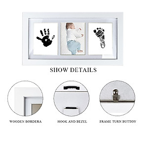 ASmileIndeep Baby Hand and Footprint Kit, New Born Baby Girls Gift, Registry, Baby Gifts, Newborn Keepsake Baby Handprint Kit, Baby Shower Gifts, Baby Milestone, Nursery Decor, Memories (White)