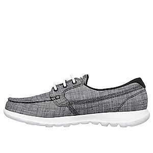 Skechers Performance Women's Go Walk Lite-15433 Boat Shoe,black/white,8 M US