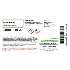Innovating Science Silver Nitrate Solution, 0.1M, 100mL - The Curated Chemical Collection