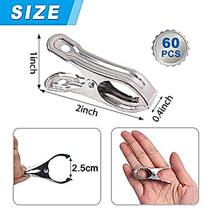 SBYURE 60 Pcs Stainless Steel Greenhouse Clamps,Garden Clips for Netting,Clips Greenhouse Clips with Large Open,Have a Strong Grip to Hold Down The Shade Cloth or Plant Cover