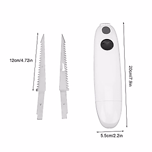 Electric Knife for Carving Meat, Poultry, Bread, Cordless Easy Electric Knife, 2 Serrated Stainless Steel Blades, Ergonomic Handle, Serving for Raw Cooked Food