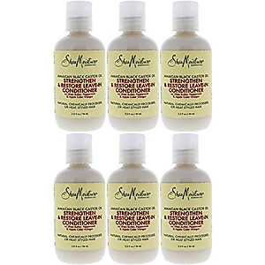 Shea Moisture Jamaican Black Castor Oil Strengthen & Restore Leave-In Conditioner, 3.2 Ounce (Pack of 6)