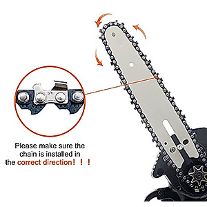 RLECS 4 Inch Mini Chainsaw Chain and Guide Bar Set Chainsaw Accessories 4-Inch Replacement Saw Chain Bar for 4 Inch Mini Cordless Handheld Electric Chainsaw (1 Chain+1 Bar)
