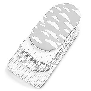 Bassinet Bed Sheets – Premium Bassinet Fitted Sheets 4 Pack – 100% Jersey Knit Cotton Cradle Sheets – Bassinet Bedding for Standard Size Oval or Halo Bassinet Pads – Bassinet Sheet for Boy & Girl