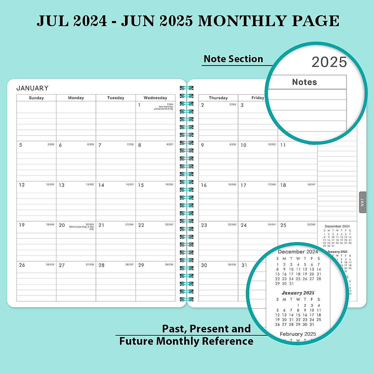 2024-2025 Planner - Jul. 2024 - Jun. 2025, 8" x 10", Planner 2024-2025, Weekly & Monthly Planner 2024-2025, Flexible Cover, to-Do List, Twin-Wire Binding