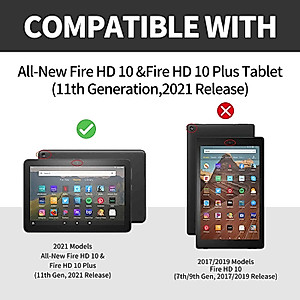 BFDHGQZC for Fire HD 10 & 10 Plus Tablet Case (11th Generation, 2021 Release),Shockproof Stand Protive Cover with Pen Holder and Auto Wake/Sleepd for Kindle Fire 10,Dog Flower