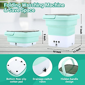 Portable Washing Machine, 6.5L Large Foldable Capacity Mini Washer of Underwear, Socks, Small Clothes Deep Cleaning for Dormitories, Hotel, Travel, Apartment Wash Machine