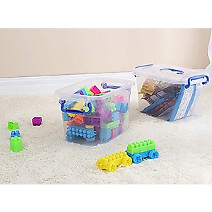4-Liter Clear Storage Latch Box with Lids, 5 Pack Plastic Latch Bin for Home, Classroom, Garage