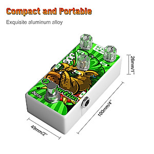 AZOR Distortion Guitar Pedal Rich Overtones Dog Distortion Analog Effect Pedal for Electric Guitar True Bypass AP507