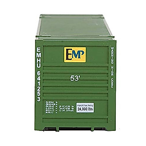 Walthers SceneMaster HO Scale Model of EMP (Green, Yellow) 53' Singamas Corrugated Side Container,949-8503