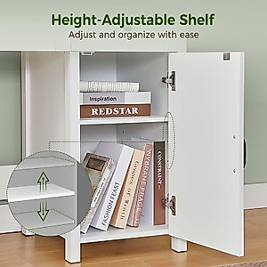 Tatub 47" Farmhouse Desk with Drawers & Power Outlet, White Executive Desk with Storage & Sliding Door Lockers, Computer Desk with Hutch and Drawers, Rustic Brown