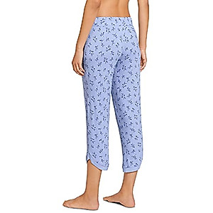 Jockey Women's Sleepwear Cooling Comfort Tapered Capri, Faint Floral, M