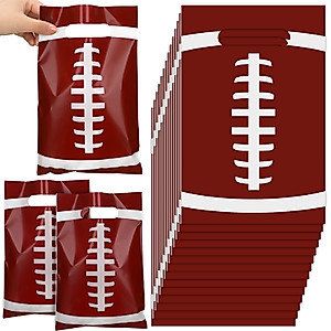 Sinmoe 50 Pcs 6.4 x 10 Inch Football Goodie Bags Football Treat Candy Bags Plastic Party Favor Bags Football Bag Football Theme Gift Bag Football Party Supplies for Birthday Party Decorations