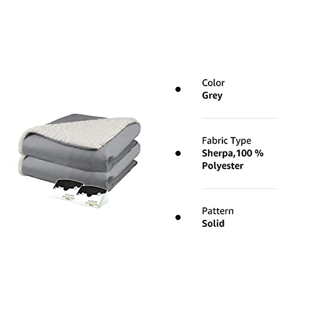 Biddeford Blankets Micro Mink Sherpa Electric Heated Blanket with Digital Controller, Queen, Grey
