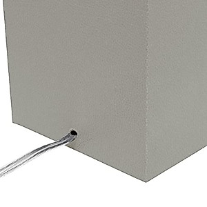 Elegant Designs LT1025-GRY Modern Leather Table Lamp with White Fabric Shade, Gray