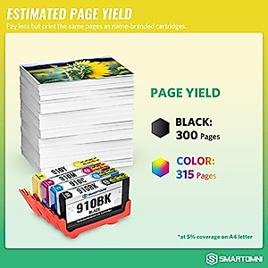 S SMARTOMNI 910 Remanufactured 910 XL Ink Cartridge Replacement for HP 910XL 910 Ink Cartridge for use in HP OfficeJet Pro 8015 8018 8020 8022 8024 8025 8028 8031 8033 8034 8035 (KCMY, 4 Pack)