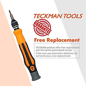 Screwdriver Suitable for Ring Doorbell Replacement, TECKMAN 5 in 1 Screwdriver Bit Set for Battery Change and Fit for 1; 2; & Pro Version, Applicable for Ring Doorbell