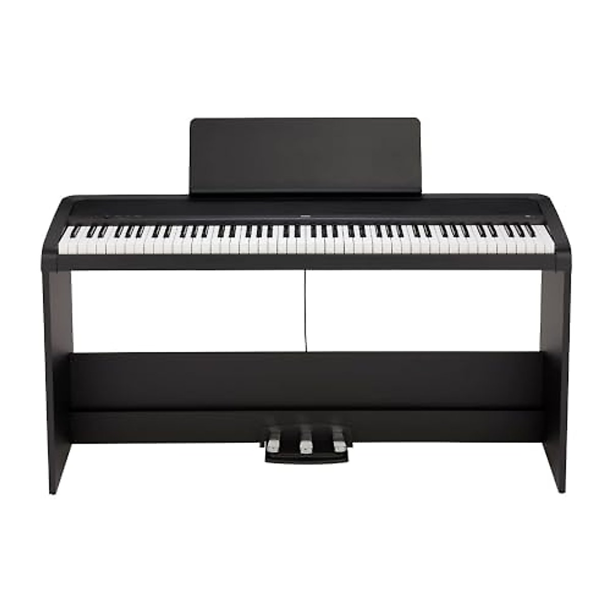 Korg, Portable Digital Piano with 88-Key Full Size Weighted Keyboard, Built-in Speakers, Furniture, Music Stand, and 3-Pedal Unit (B2SP BK)
