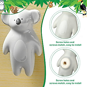 5 Pieces Cute Animal Knobs Kid Handles Ceramic Knobs Child Drawer Pulls Animal Cabinet Handles Lovely Cupboard Knobs Nursery Drawer Handle with Screws for Room Bedroom Bathroom Kitchen Door Dressers