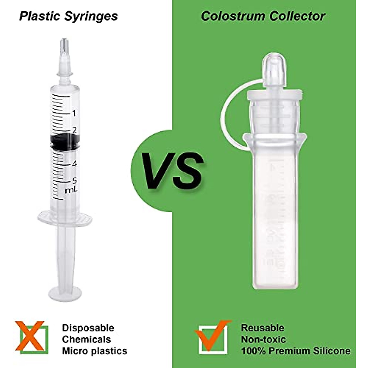 Haakaa Silicone Colostrum Collectors Set with Clear PP Storage Case 4 ml, 6 PK