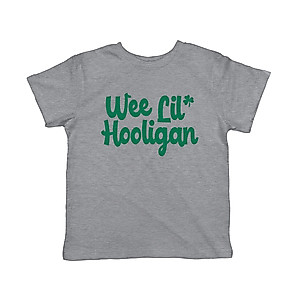 Toddler Wee Lil Hooligan T Shirt Funny Saint Patricks Day Baby Gift St Patty Tee Funny Toddler Shirts Saint Patrick's Day Apparel for Toddler Toddler Light Grey 5T