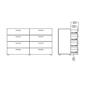 Tvilum Austin 8 Drawer Double Dresser, Truffle