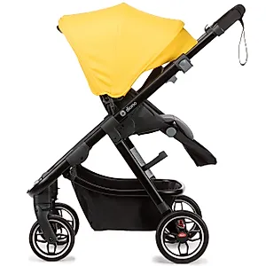 Diono Excurze Baby, Infant, Toddler Stroller, Perfect City Travel System Stroller and Car Seat Compatible, Adaptors Included Compact Fold, Narrow Ride, XL Storage Basket, Yellow Sulphur