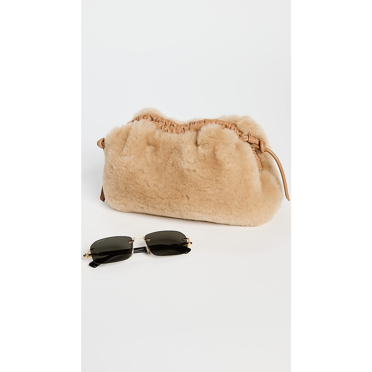 Mansur Gavriel Women's Mini Cloud Clutch, Natural/Caramel, Tan, One Size