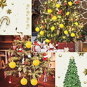 BBTO 36 Pcs ChristmasYellow Ball Ornament Xmas Shiny Balls Christmas Tree Pendants Baubles Set ations for Wreath Garland 2.4 Inch (Glossy Style)