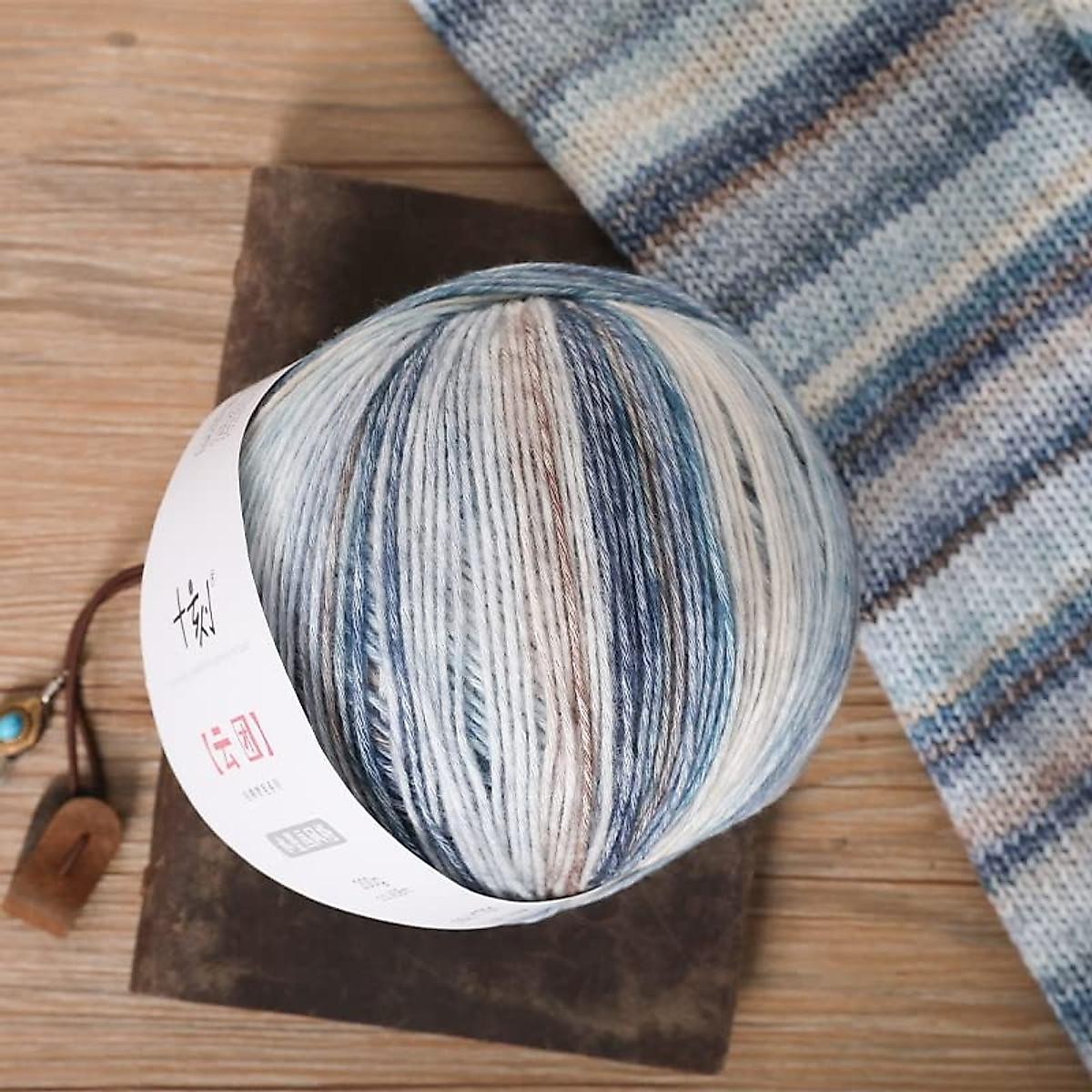 200g/Ball Wool Cotton Acryilc Yarn Gradient Rainbow Color Autumn Winter Sweater Scarf Hat Hand Knitting Crochet (Color : YT07)