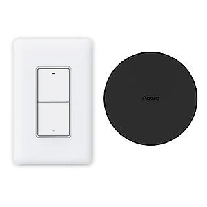 Aqara Smart Light Switch (with Neutral, Double Rocker) Plus Aqara Hub M2, Zigbee Switch, Remote Control and Set Timer for Home Automation, Compatible with Alexa, Apple HomeKit, Google Assistant