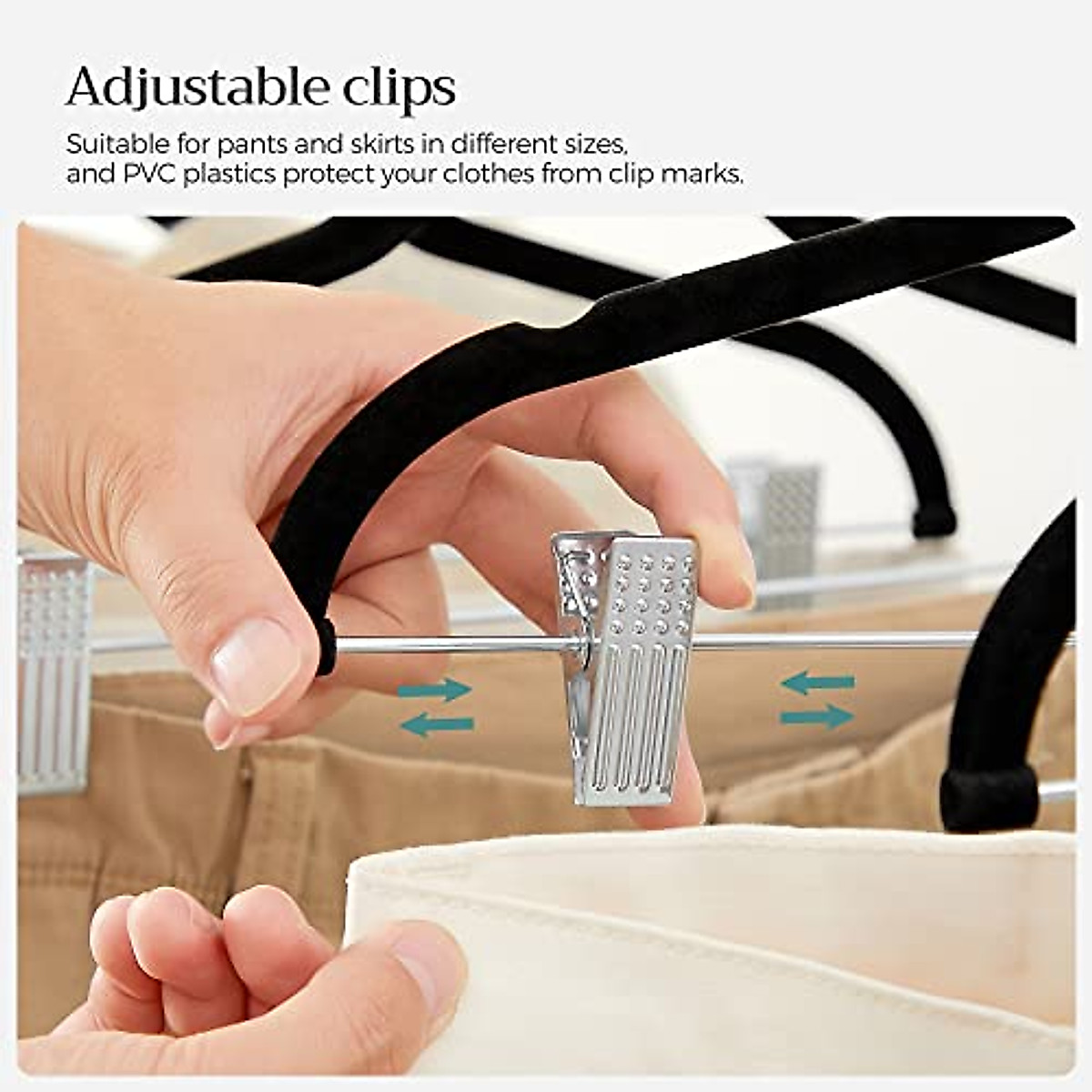 SONGMICS Rolling Clothes Rack and 30-Pack Velvet Hangers Bundle, Garment Rack with Wheels and a Mesh Shelf, Non-Slip Coat Pants Hangers with Adjustable Clips, Black UHSR25BK and UCRF12B30