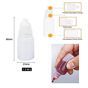 Burry Life Science 12PCS 10ML White Plastic Empty Squeezable Dropper Bottles Portable Eye Liquid Dropper Small Plastic Refillable Containers with Screw Cap and Plug (White, 10ML)