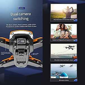 RKSTD Mini RC Drone With Camera - HD RC Drone For Kids, Fpv Adult Beginner RC Drone, One Button Takeoff/Landing, Gravity Sensor, Gesture Control, 3D Flip, Voice Control