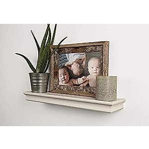 HIGH & MIGHTY 515610 Decorative 24" Floating Shelf Holds up to 20lbs, Easy Tool-Free Dry Wall Installation, Beveled, Retail Packaging, White