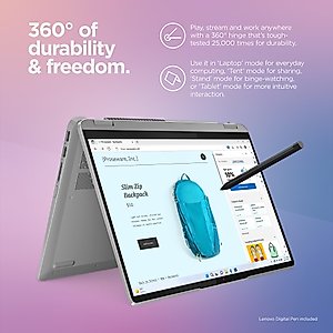 Lenovo IdeaPad Flex 5i - (2023) - Everyday Notebook - 2-in-1 Laptop Computer - Windows 11-14" WUXGA Touchscreen Display - 8GB Memory - 256GB Storage - Intel Core i5-1335U - Arctic Grey