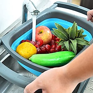 ChenTeng 1PCS Collapsible Colander, Collapsible Strainer Over The Sink, Collapsible Strainers and Colanders with Extendable Handles, Colander Collapsible for Pasta/Vegetable/Fruit (6-Quart, White)