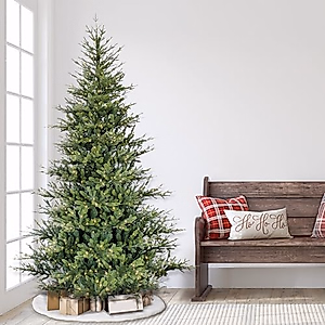 Puleo International 7.5 Foot ft Pre Alberta Spruce Artificial Christmas Tree with Sure-Lit Pole