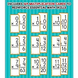 Carson Dellosa Multiplication Flash Cards for Kids Ages 8+, Times Table Flash Cards for Grade 3, Grade 4 and Grade 5, Multiplication Flash Cards with Answers
