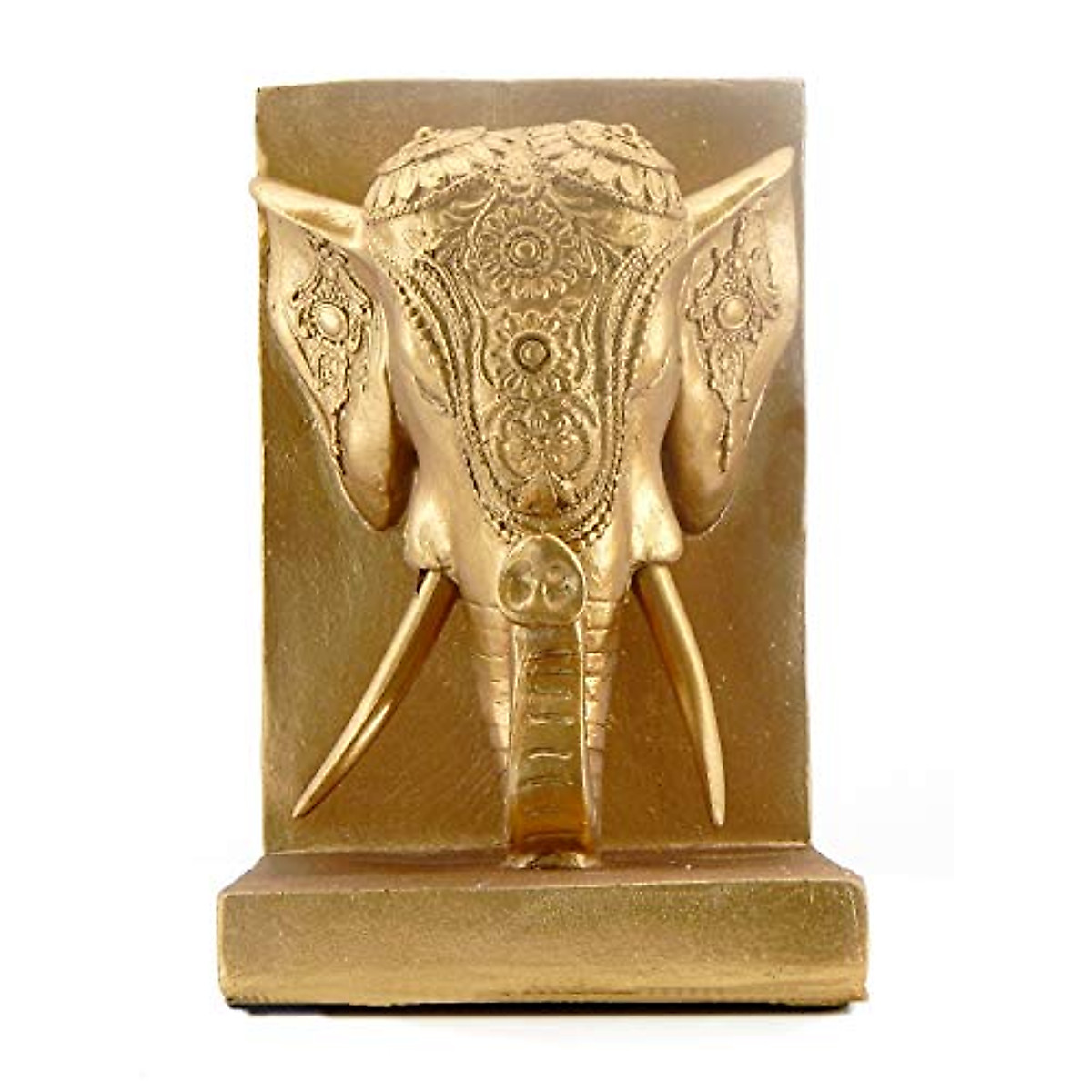 Bellaa 21817 Bookends Elephant Head Bookshelf Decor 7 inch