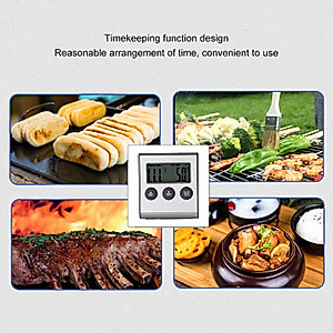 Digital Meat Thermometer for Cooking, Magnet Design Barbecue Thermometer with Alarm Function, Food Meat Temperature Meter Grill Thermometer for Kitchen